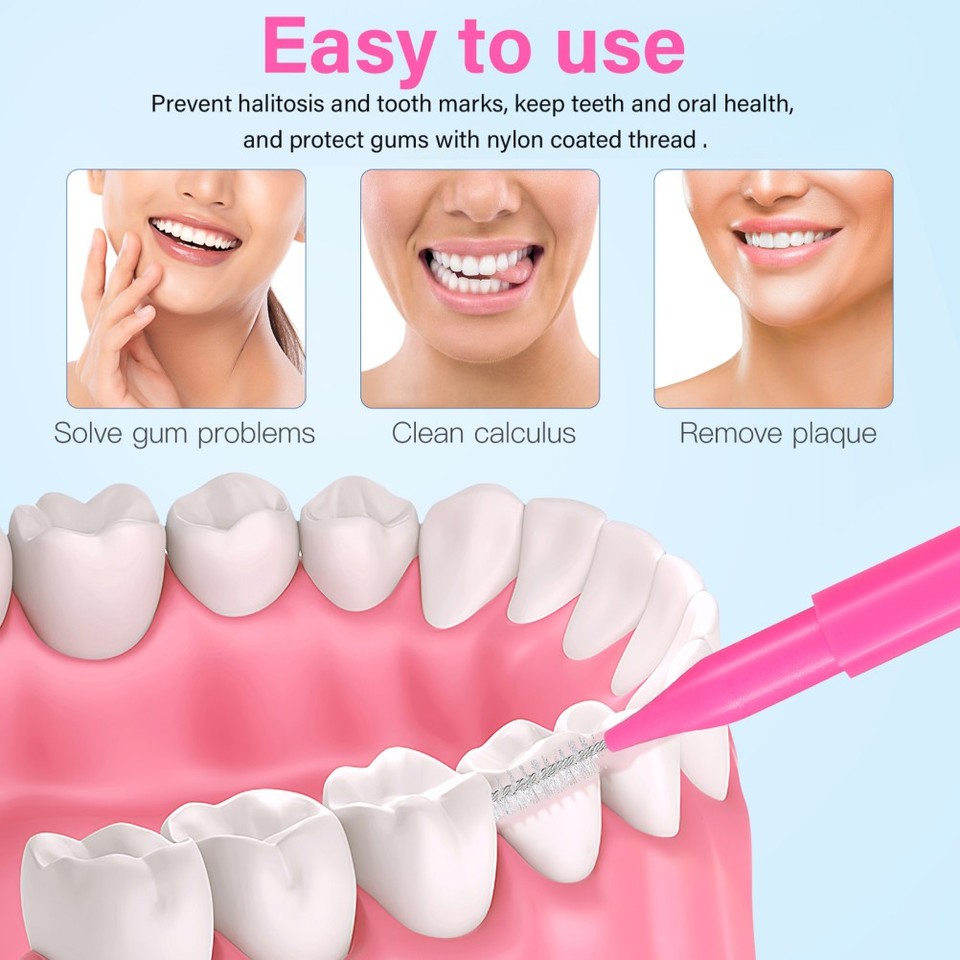 100 Pcs Interdental Braces Cleaning Toothpicks Oral Hygiene Dental ...
