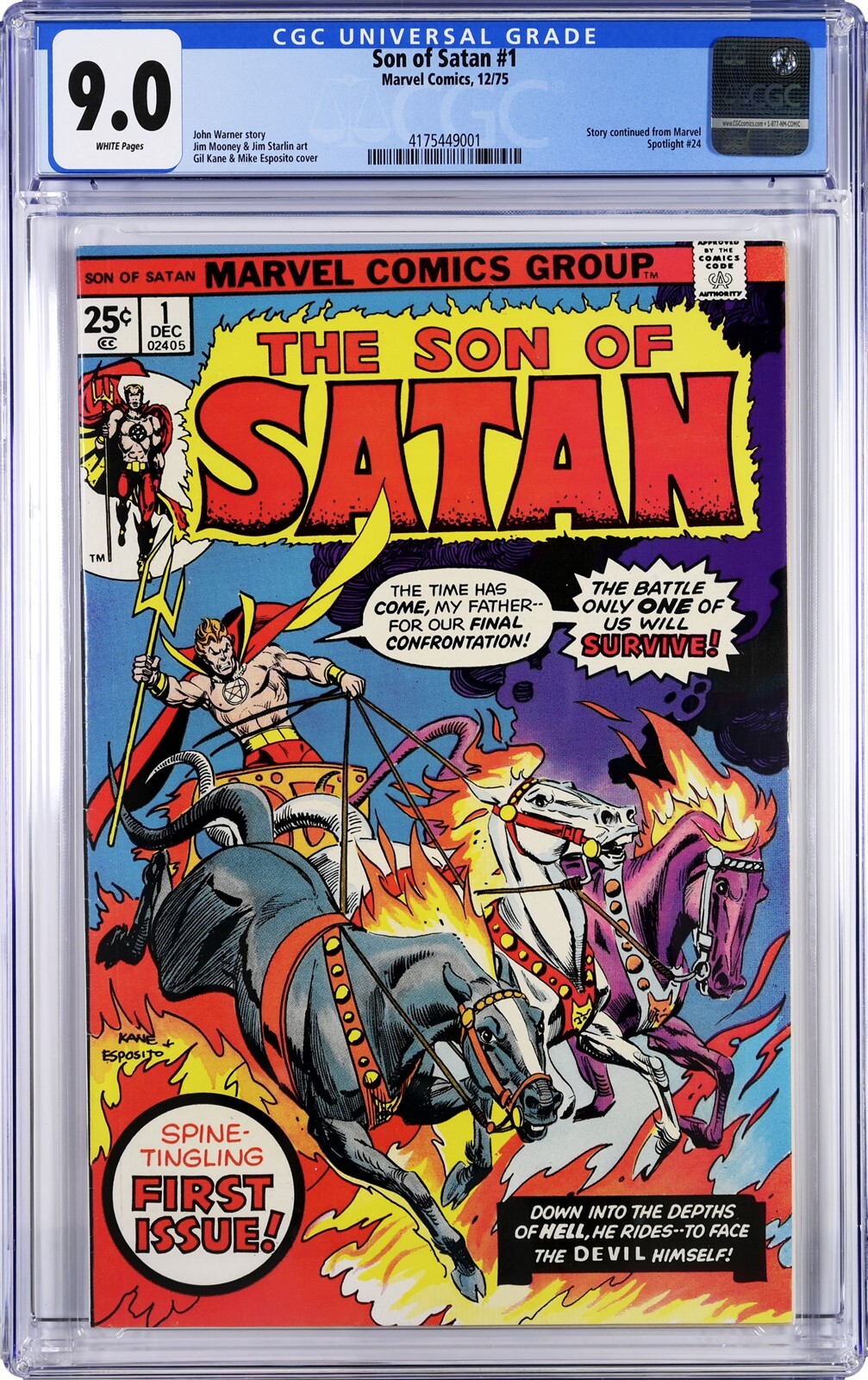SON OF SATAN #1 CGC 9.0 - 1975 DAMION HELSTROM - Gil Kane Cover | eBay