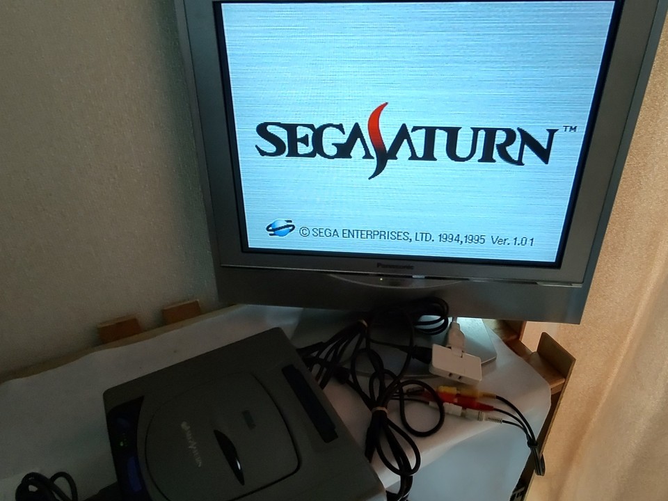 SEGA Saturn Gray color Console HST-0004,Pad,Power Cable Boxed set ...
