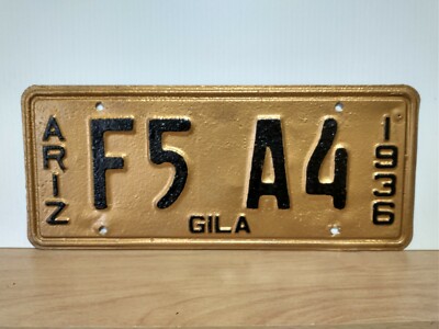 1936 Arizona GILA REPAINT PAIR License Plate Tag | eBay