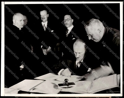 Four-Power Pact Treaty Signing Mussolini 7" x 9" Vintage 1933 ...