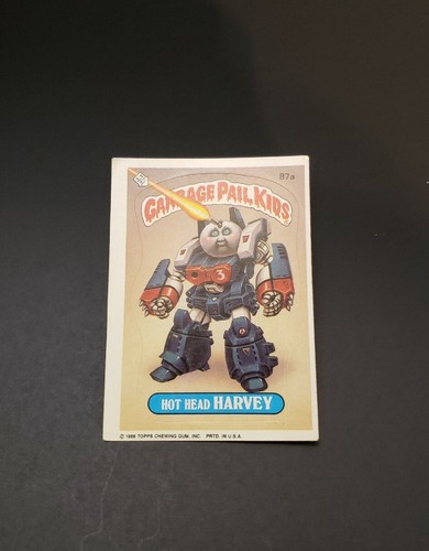 OFF CENTER ERROR 1986 Topps Garbage Pail Kids 87a HOT HEAD HARVEY ...