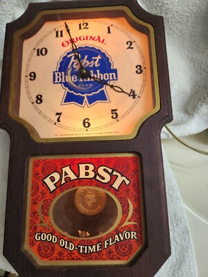 Rare-VTG Pabst Blue Ribbon Clock Light w/Pendulum Motion | eBay