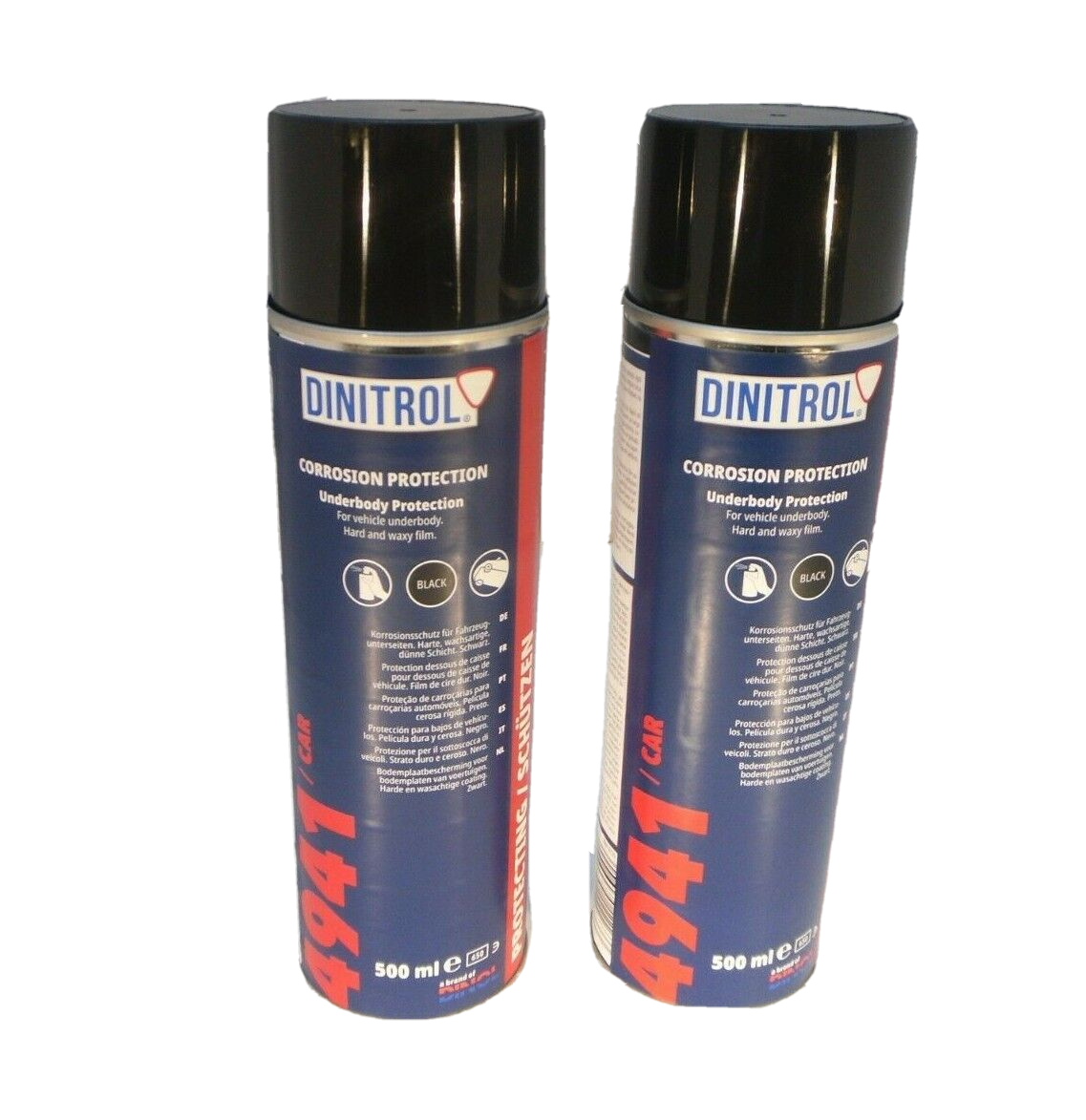 2 x DINITROL 4941 Underbody Chassis Rust Proofing Black Wax 500ml ...