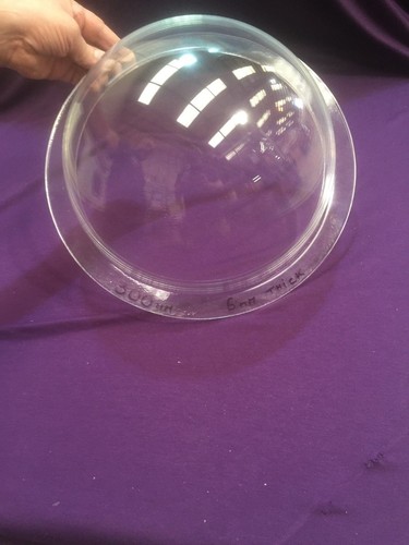 CLEAR PERSPEX ACRYLIC DOME 300mm Diameter /30mm flange formed in 6mm ...
