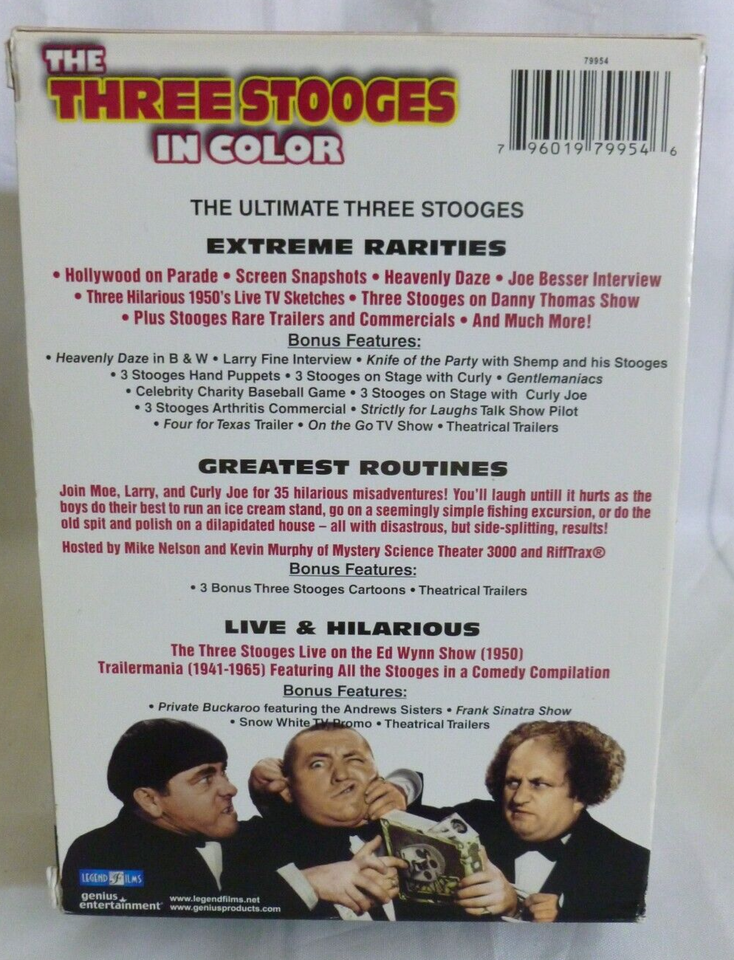 Three Stooges - Triple Whammy 3-Pack (DVD, 2007, 3-Disc Set) 796019799546 | eBay