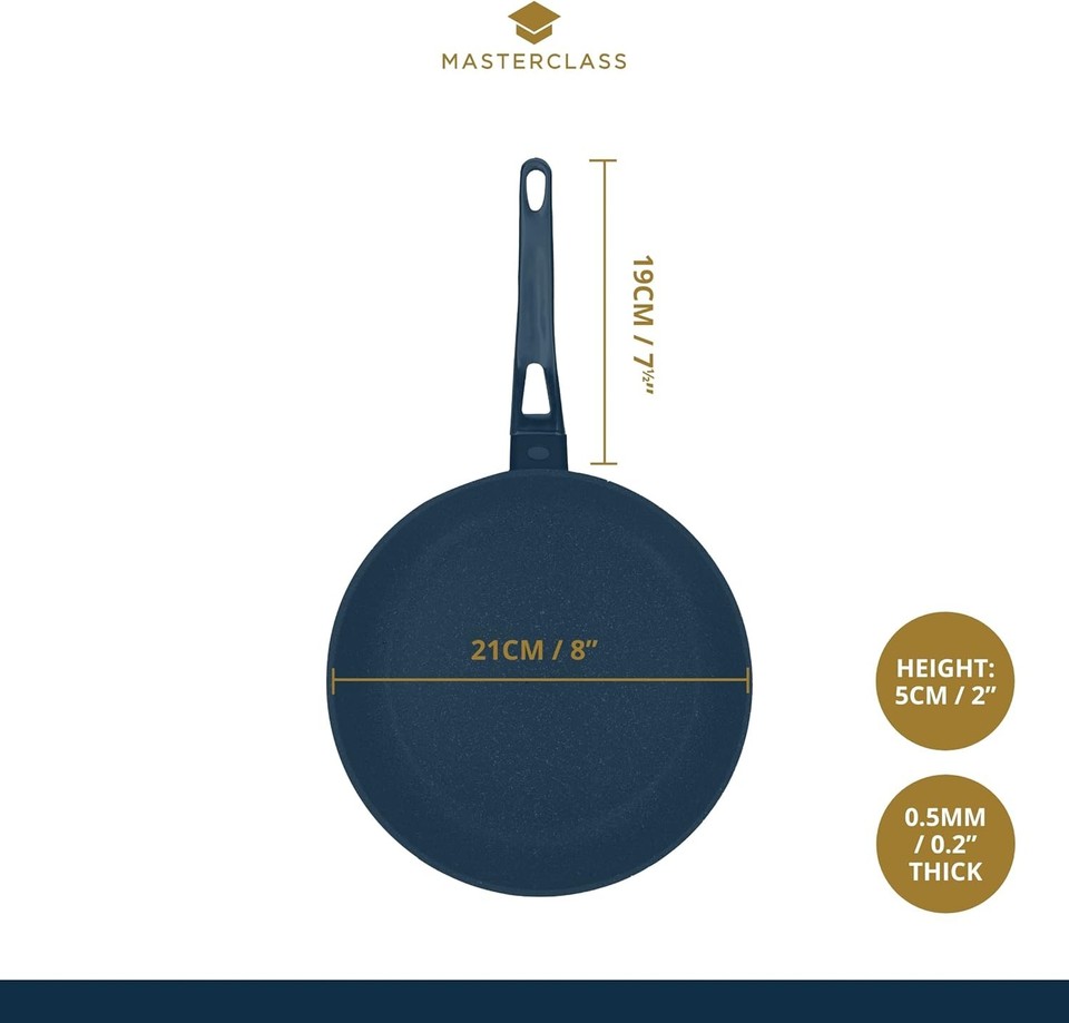 MasterClass Cast Aluminium Induction-Safe Non-Stick Frying Pan, 20 cm ...