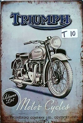 Triumph motorcycle Retro Metal Tin Signs Bar Shed & Man Cave Signs AU ...