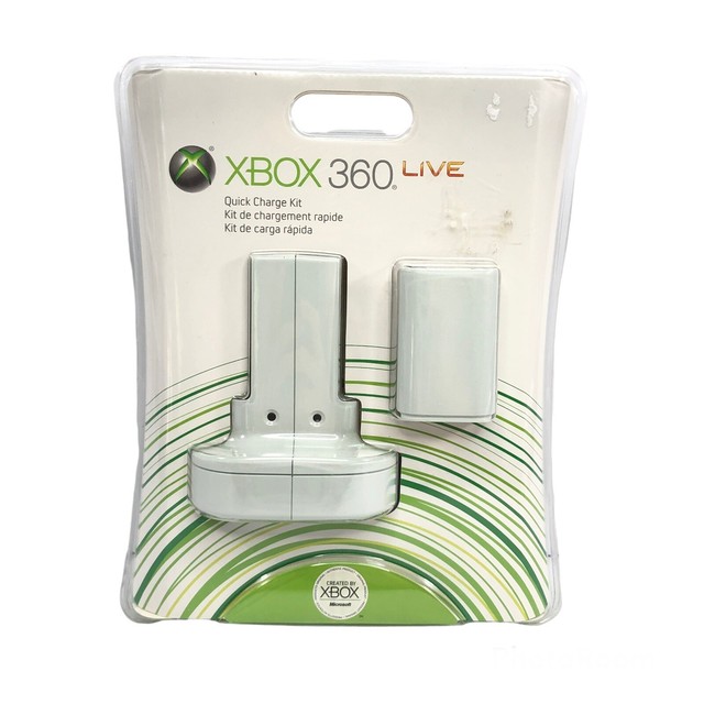Xbox 360 Official Quick Charge Kit White OEM Microsoft With 2 Batteries ...