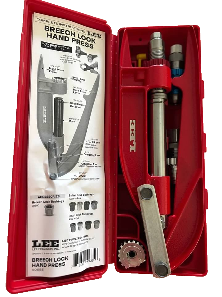 Lee 92115 Breech Lock Hand Press with Breech Lock 38 Special Dies ...