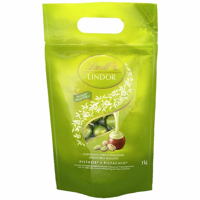 LINDT LINDOR PISTACHIO MILK CHOCOLATE BALLS (Green) 1kg Bag IMPORTED ...