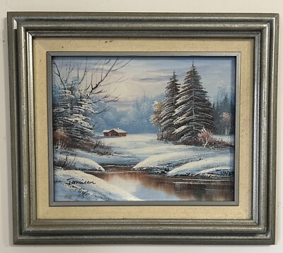 Jamison Winter Landscape Oil Painting Signed Original Framed Vintage ...