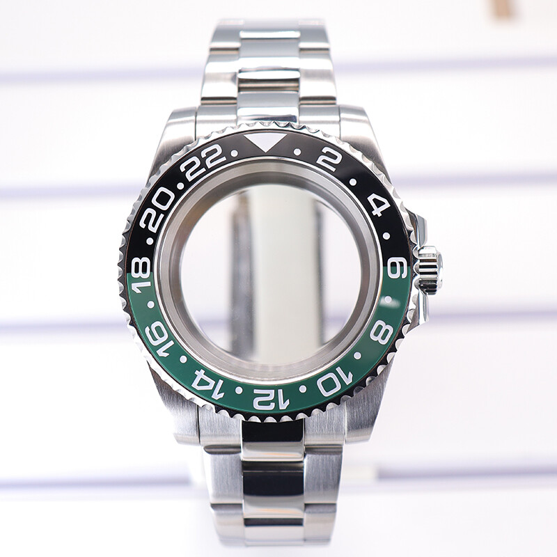 40mm Modified GMT watch case strap Sapphire Glass stainless steel ...