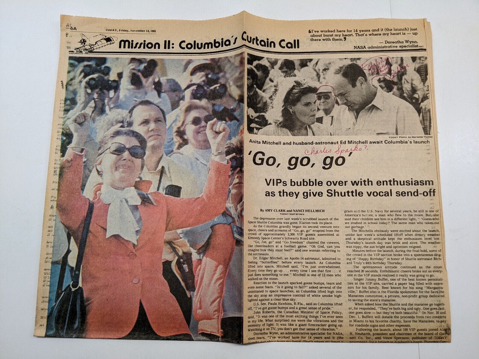 TODAY Newspaper MISSION II: Columbia Curtain Call NOV 1981 NASA Space ...