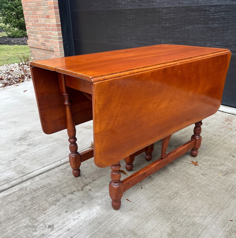 Vintage Cushman Colonial Herman DeVries Maple Butterfly Dining Table | eBay
