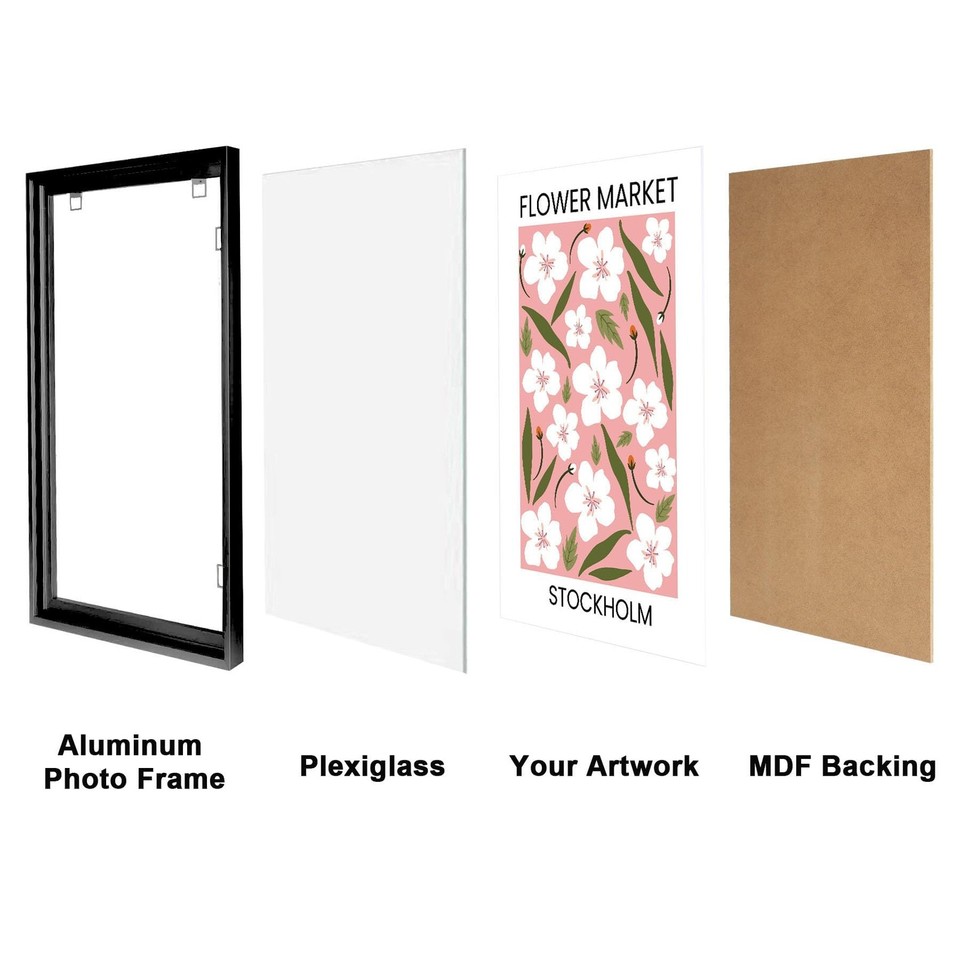 36x48 Poster frame, Plexiglass, Black Snap Frames, Coating Aluminum ...