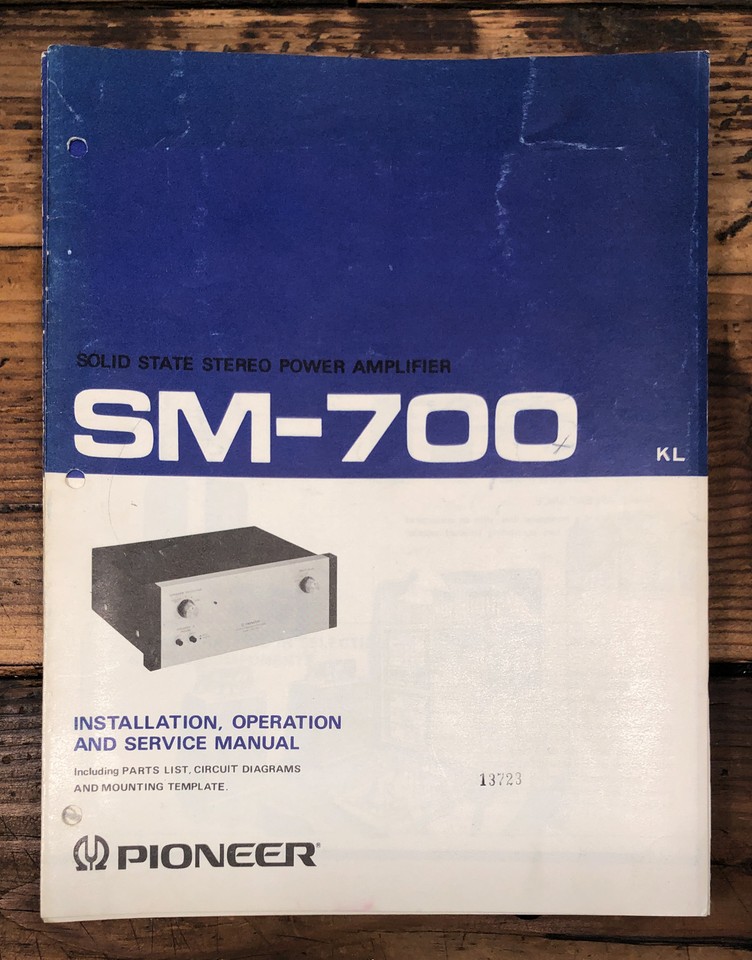 Pioneer SM-700 Amplifier Owner & Service Manual *Original* | eBay