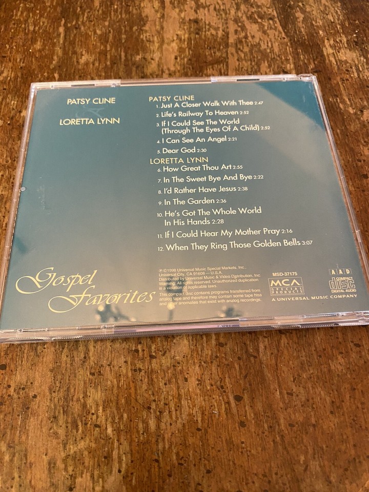 Patsy Cline And Loretta Lynn Gospel Favorites CD Country Dear God In ...