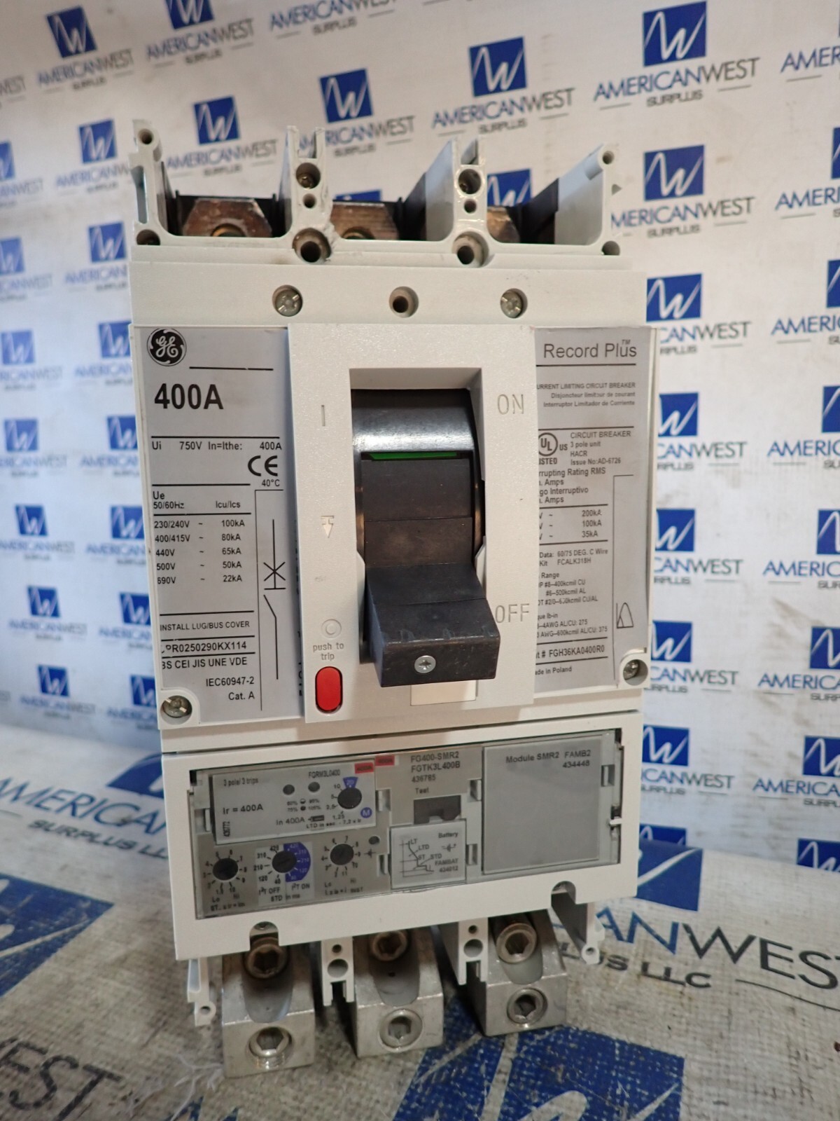 GE FGH36KA0400R0 w/ FGTK3L400B 400 amp 65kA@480v 3P Circuit Breaker | eBay