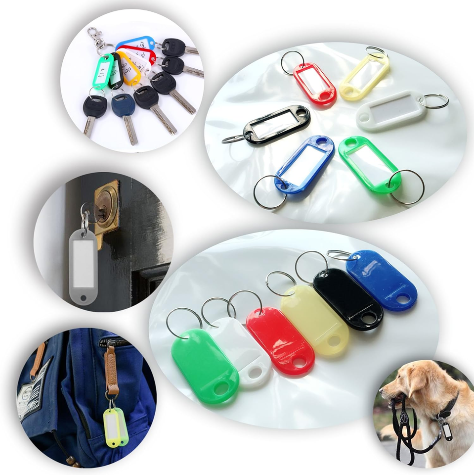 Key Tag Assorted Color Plastic Coded Key ID Label Tags Split Ring ...