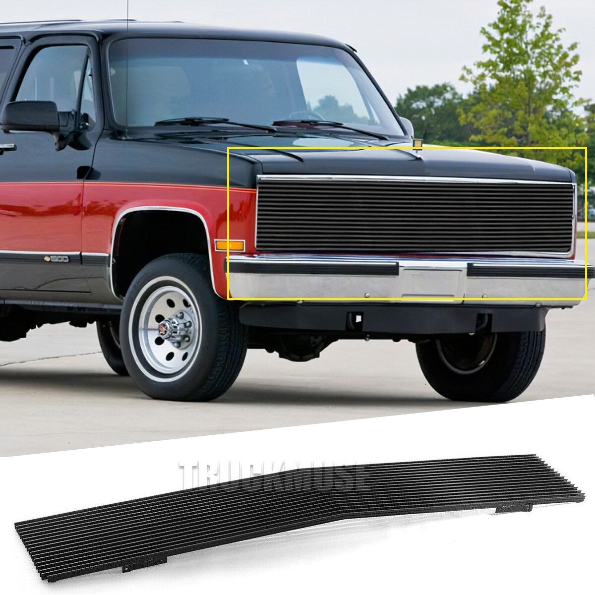 Black Billet Grille For 81-87 Chevy GMC Pickup/Suburban/Blazer/Jimmy ...