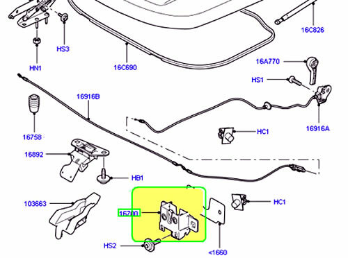 GENUINE LAND ROVER HOOD LATCH RANGE ROVER 13' LR3 LR4 LR2 EVOQUE SPORT ...