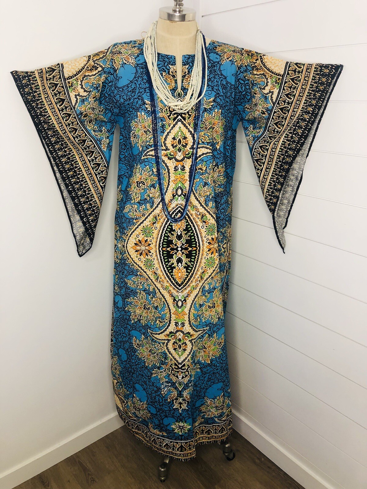 Vintage 70s Dashiki Authentic kaftan Hippie Woodstock… - Gem