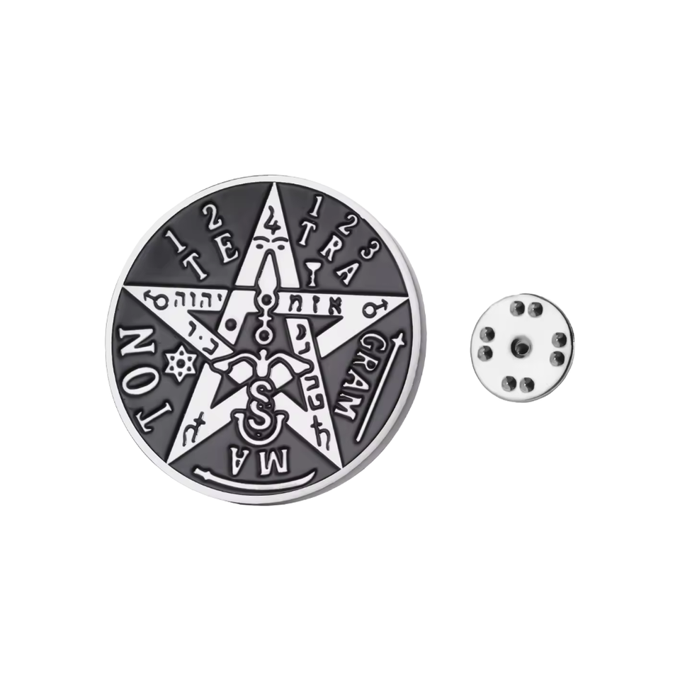 Pentagram Pagan Pin Badge Pentacle Gothic Wiccan Brooch Lapel ...