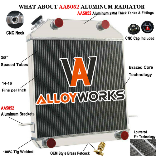 4-Row Aluminum Radiator FOR 1939-1940 Ford Deluxe/ Flat Head Pickup ...