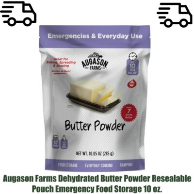 Augason Farms Dehydrated Butter Powder Resealable Pouch Food Storage 10 ...