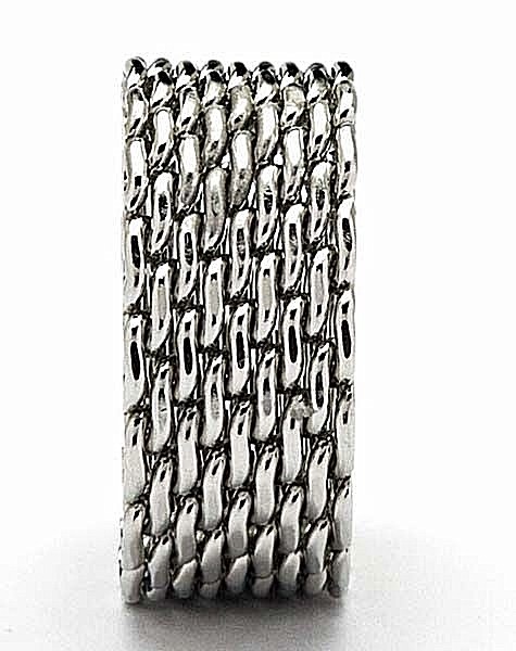 Chain Link Cable Mesh Ring Stainless Steel 10 mm Band Designer Style ...