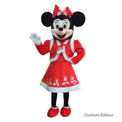 Xmas Mickey & Minnie Mouse Mascot Costume Suits Party Dress Character ...