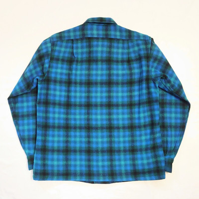 60S Pendleton Ombre Check Shadow Board Shirt Vintage Blue 60S Pendleton Ombre Check Shadow Board Shirt Vintage Blue