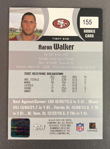 AARON WALKER 2003 BOWMAN BEST ROOKIE AUTO - 155 | eBay