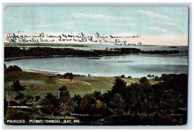 c1910 Nature Scene, Princess Point, Casco Bay Maine ME Antique Posted ...