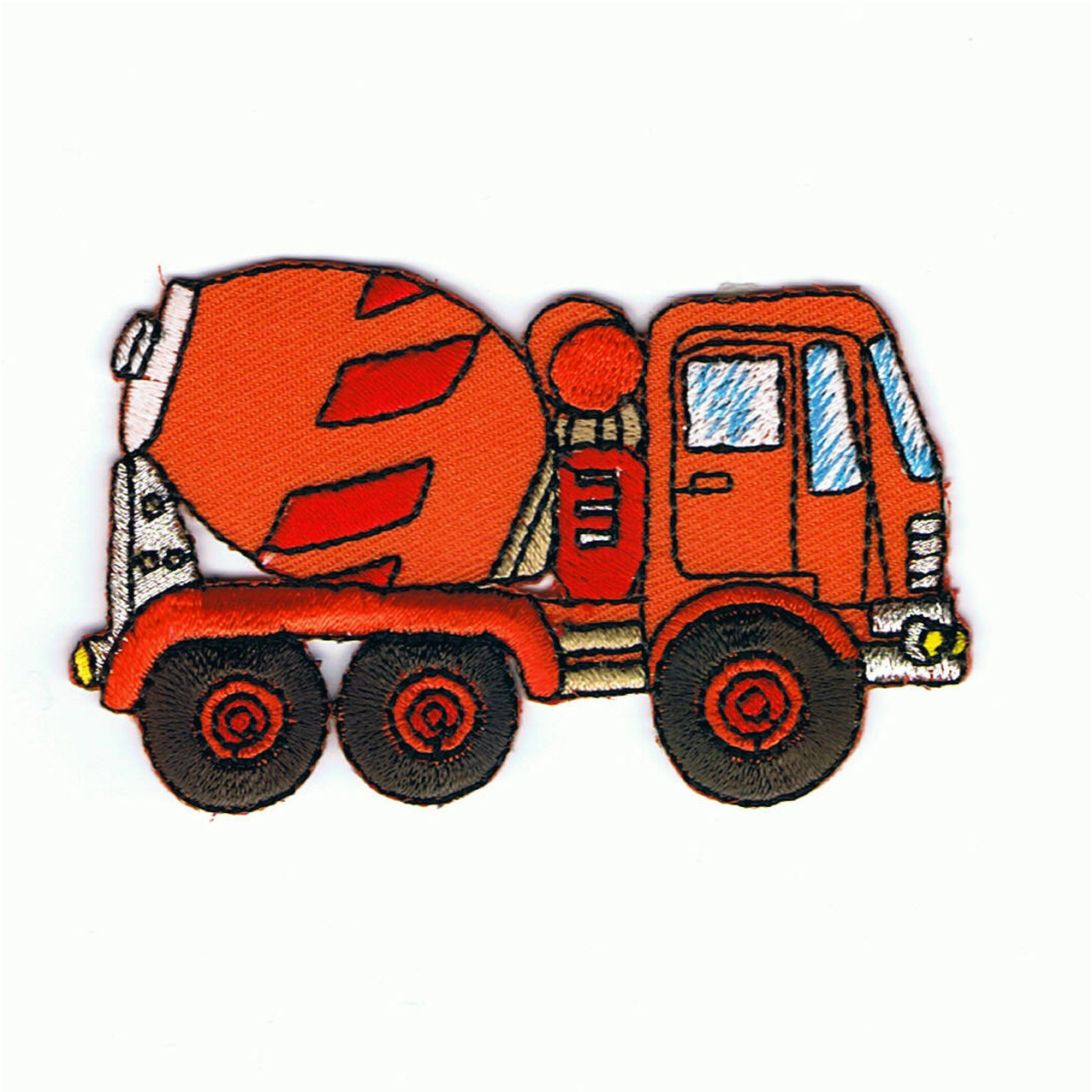 Betonmischer, Baufahrzeug, Auto, orange, Applikation, Patch, zum Aufbügeln | eBay.de