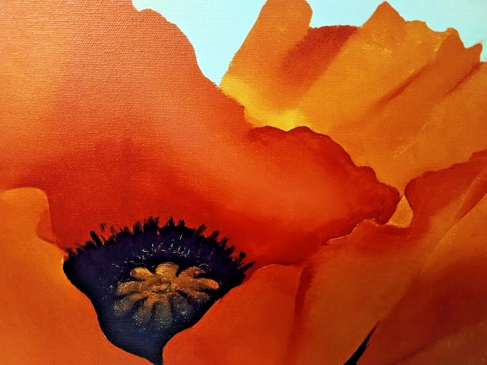 GEORGIA O'KEEFFE RED POPPY 1927 MINIMALISM ART GICLEE PRINT FINE CANVAS ...