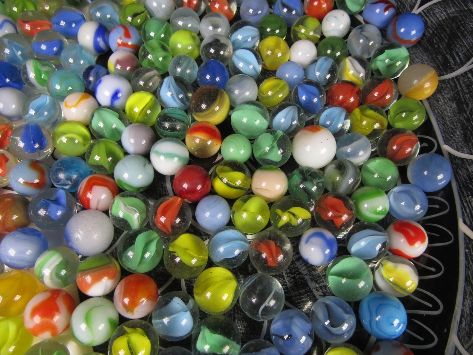 Large Lot Antique & Vintage Handmade & Machine Made Collector Marbles ...