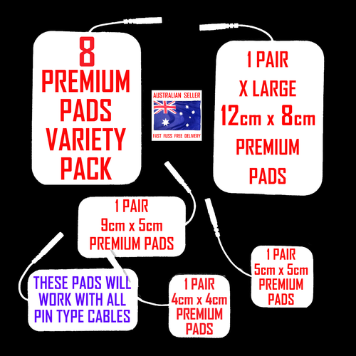 ProTENS METRON Pro TENS EMS compatible 8 ELECTRODE PADS VARIETY PACK ...