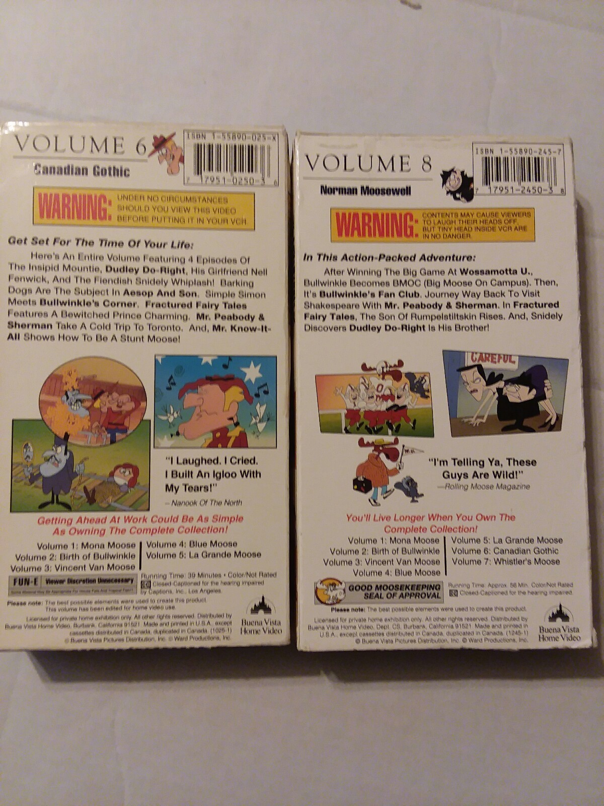 2 Rocky and bullwinkle vhs,Norman moosewell and Canadian Gothic. | eBay