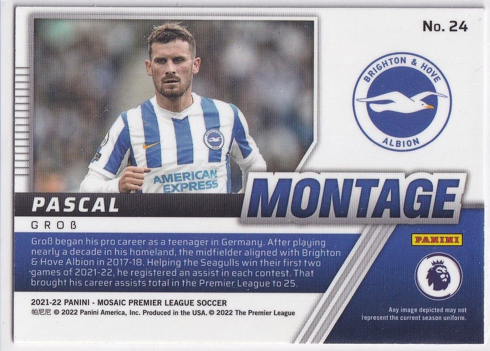 2021-22 Mosaic Premier League Soccer Insert - Montage Pascal Grob | eBay