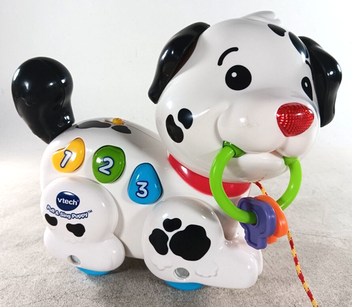 Vtech Pull & Sing Puppy Sensory Learning Toy Lights Sound 10" Toddler ...