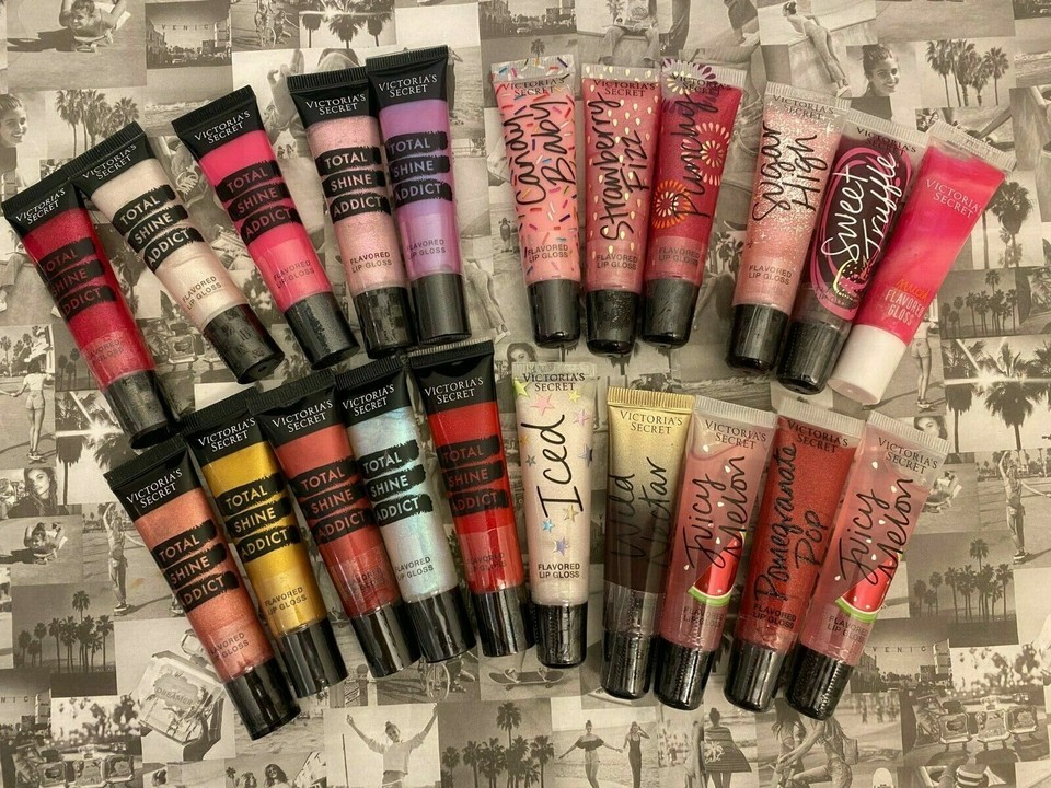 3x LOT VICTORIA'S SECRET LIP GLOSS BEAUTY RUSH Cherry Sugar Melon ...