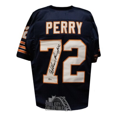 William Perry Autographed Chicago Custom Navy Football Jersey - BAS | eBay