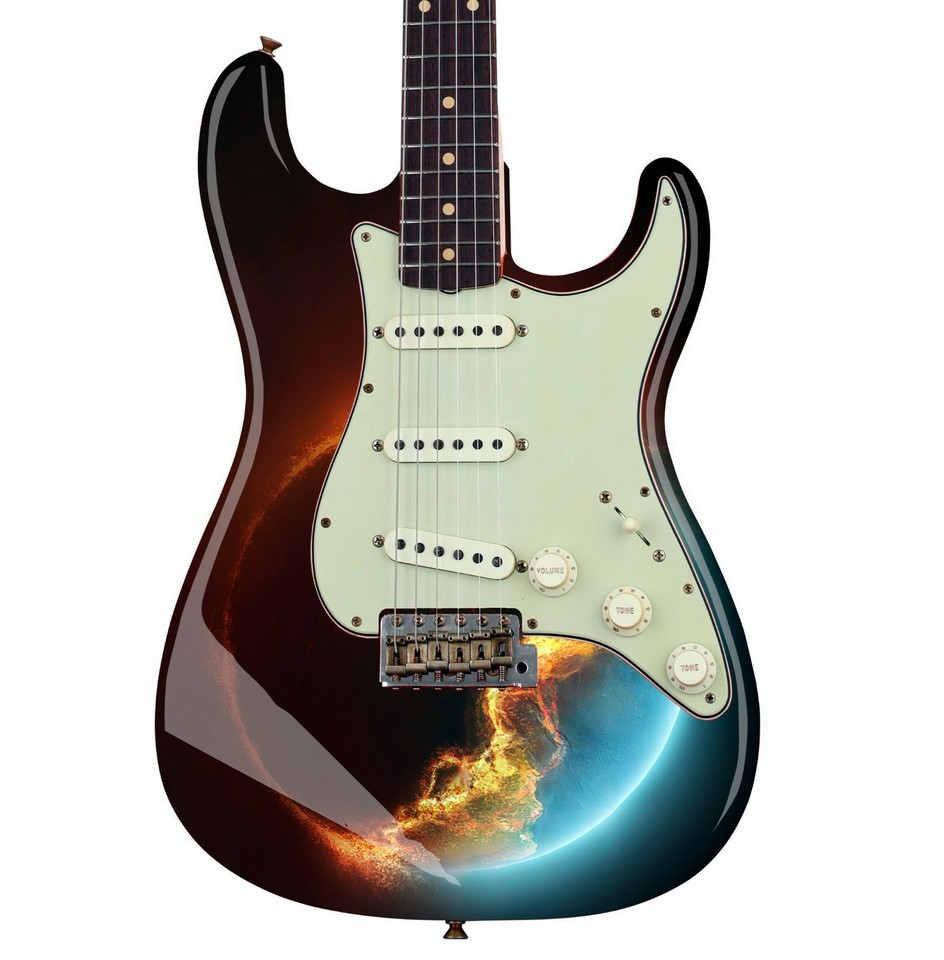 Guitar,Bass,Acoustic Skin Wrap Laminated Vinyl Decal Sticker World on ...