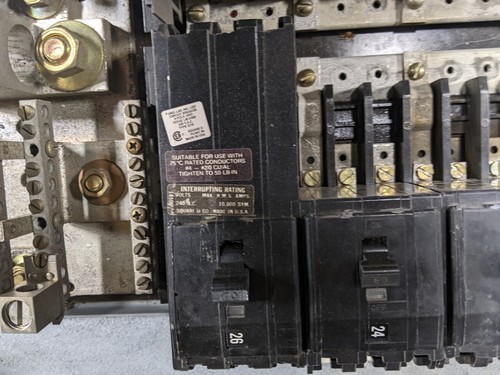 Square D NQOB Panelboard 400 AMP 120/208V 3 Phase 4W 42 Space Box MH53 ...