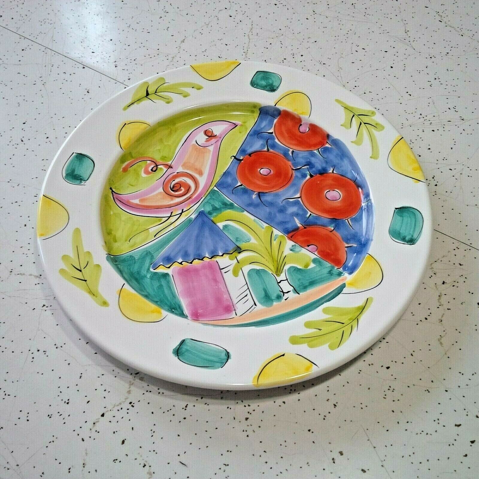 Elizabeth Barrett Roache Vintage Plate Made Italy Hand Painted 12 ...