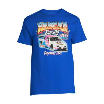 NASCAR Racing Men's Daytona 500 Blue Short Sleeve Crew Graphic T-Shirts ...