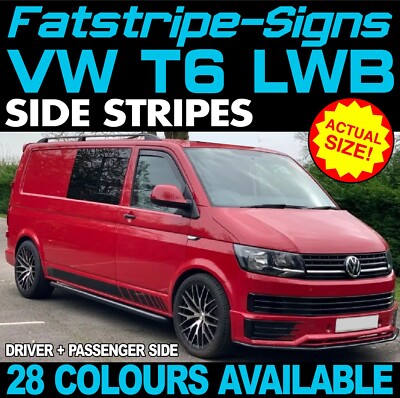 to fit VW T6 LWB SIDE STRIPES STICKERS GRAPHICS DECALS DAY VAN CAMPER ...