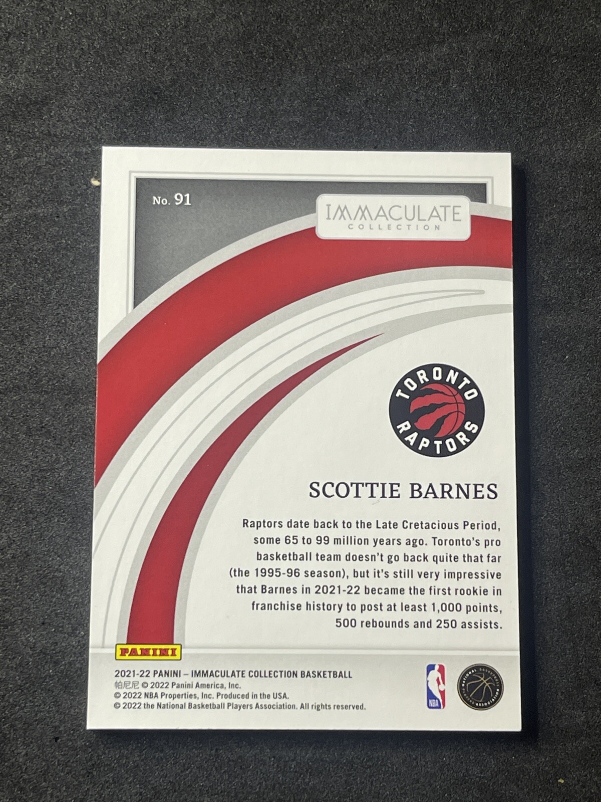 2021-22 Panini Immaculate SCOTTIE BARNES Toronto Raptors Rookie RC #/49 ...